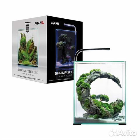 Aq Аквариум Shrimp Set 10 / 10л черный, 20х20х25см