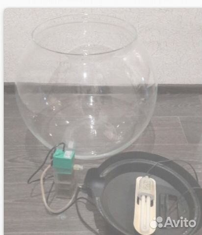 Круглый аквариум с крышкой на 40 л. С фильтром