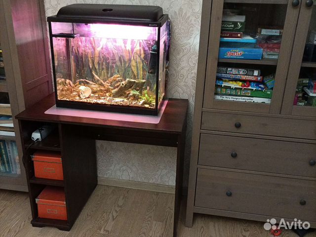 Аквариум с рыбками и оборудованием